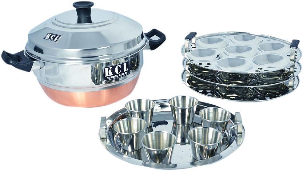 KCL stainless steel trivia idly cooker - 4 plates, 16 Idli for Home use ...