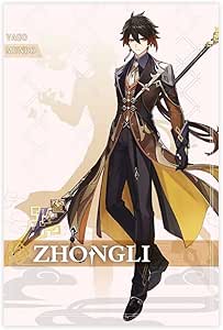 Amazon.com: Genshin Impact Zhongli Poster 1 Canvas Poster Wall Art ...