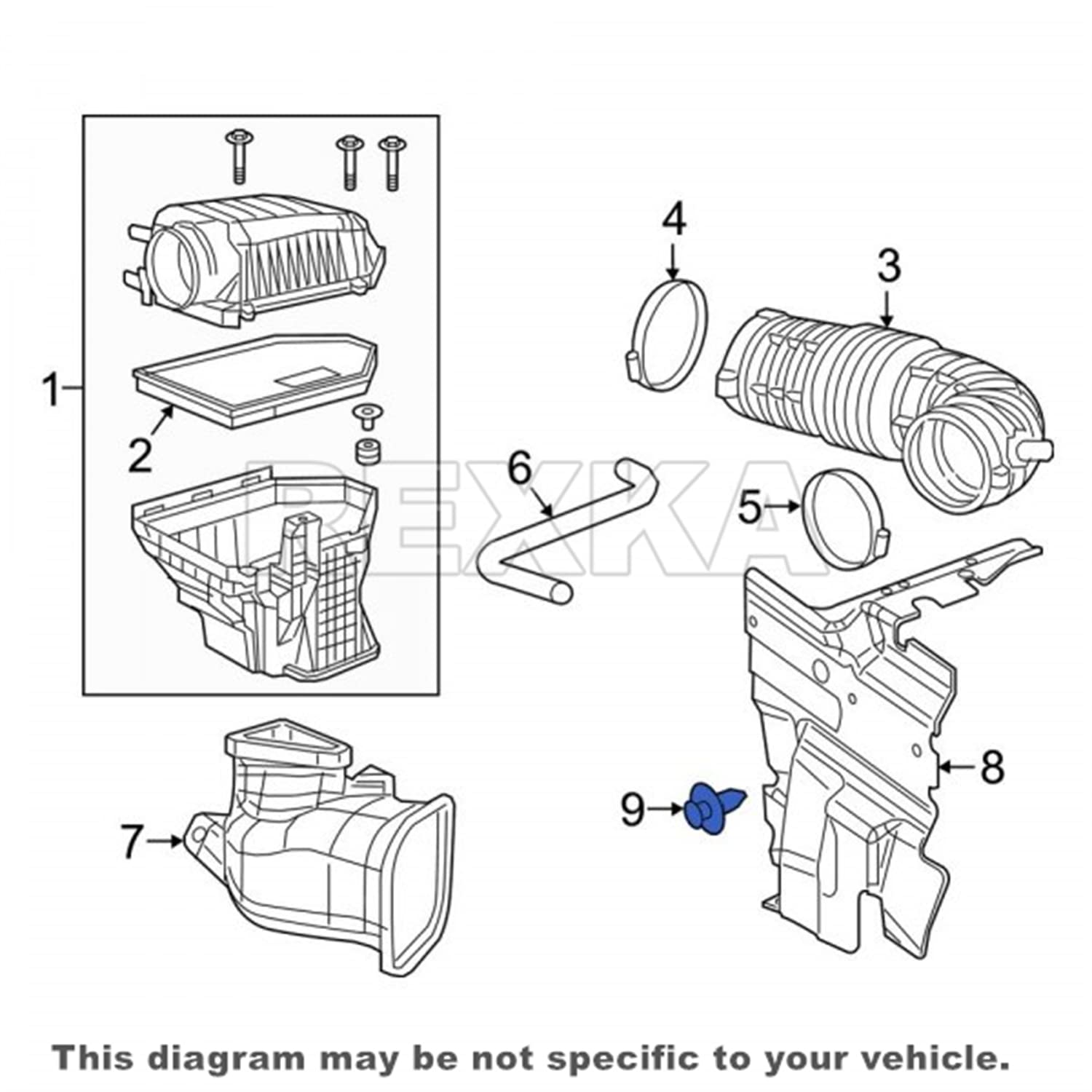 Rexka 20 unids M7.0x20 Fender Liner Side Radiador Shield Push Pin Clip ...