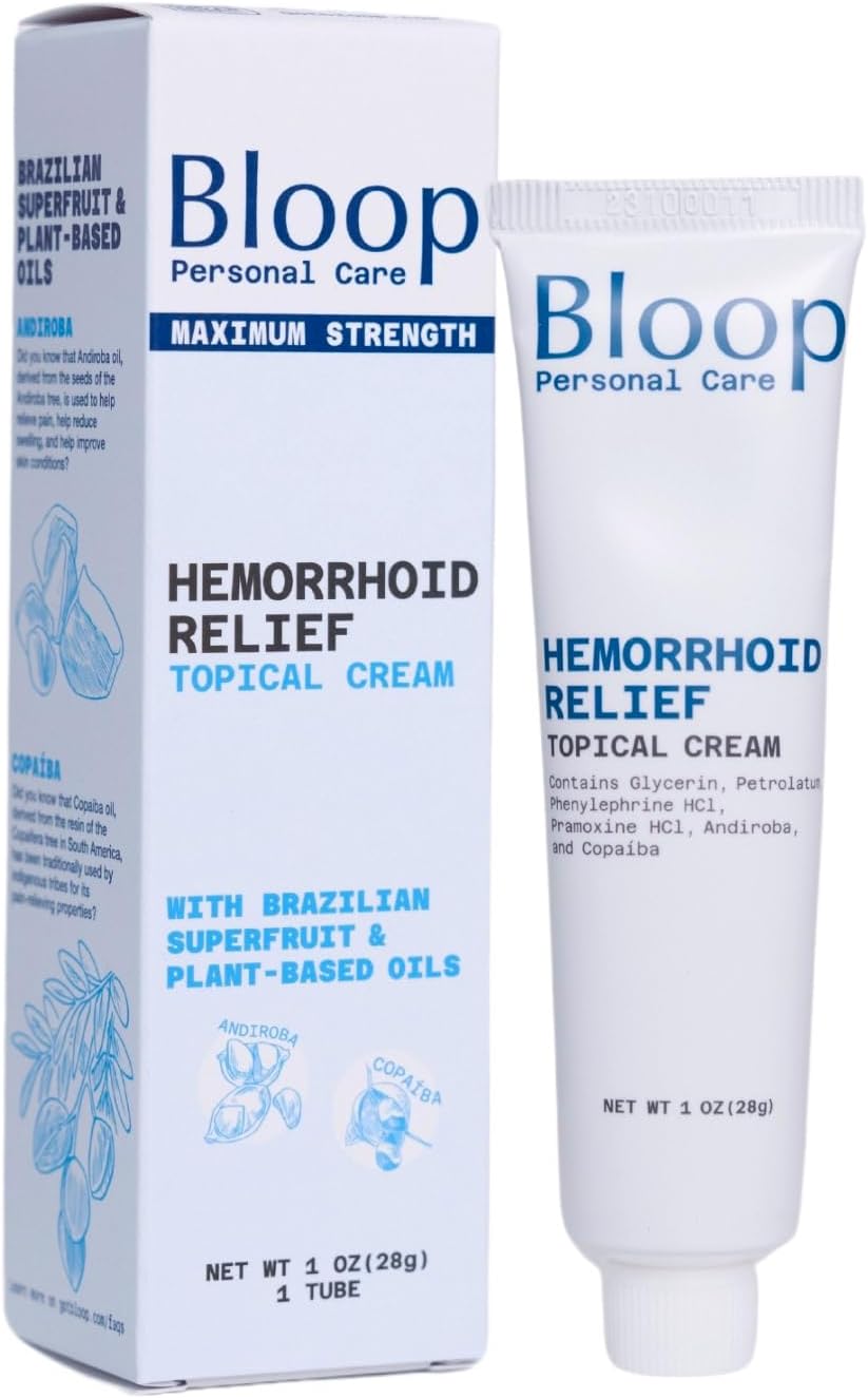 Amazon.com: Bloop Maximum Strength Hemorrhoid Relief Cream with ...