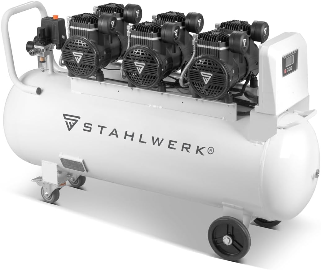 STAHLWERK Kompressor ST-1010 Pro mit 10 bar | 6,5 PS | 4,8 kW | 630 l ...