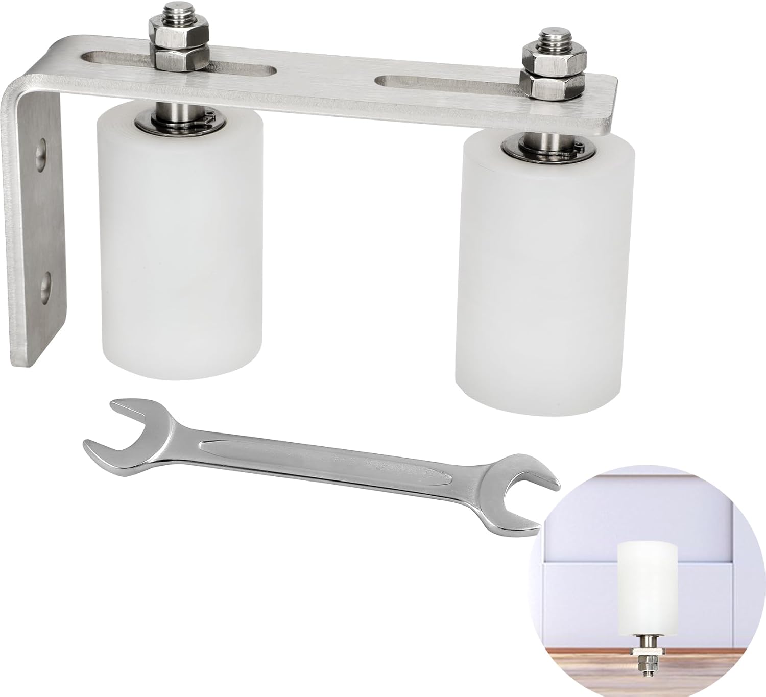 Amazon.com: Sliding Gate Nylon Roller 3'' with Stainless Steel L-Shape ...