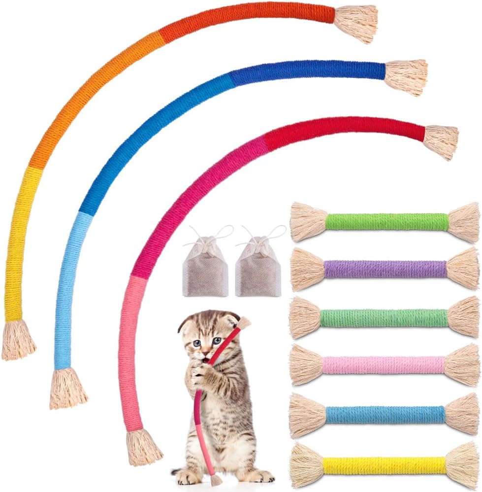 Amazon.com : Retro Shaw Refillable Catnip Toys Chew Ropes,Cat Toys for ...