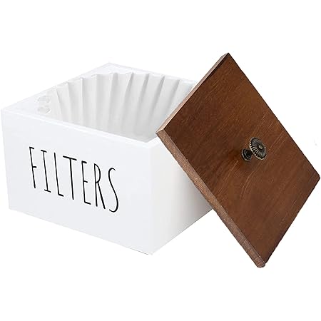 Amazon.com: Farmhouse Rustic Coffee Filter Holder Basket, Wooden ...
