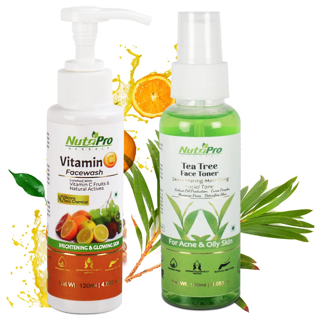 NutriPro Vitamin-C Face Wash With Tea Tree Toner 240ML| Enriched With ...