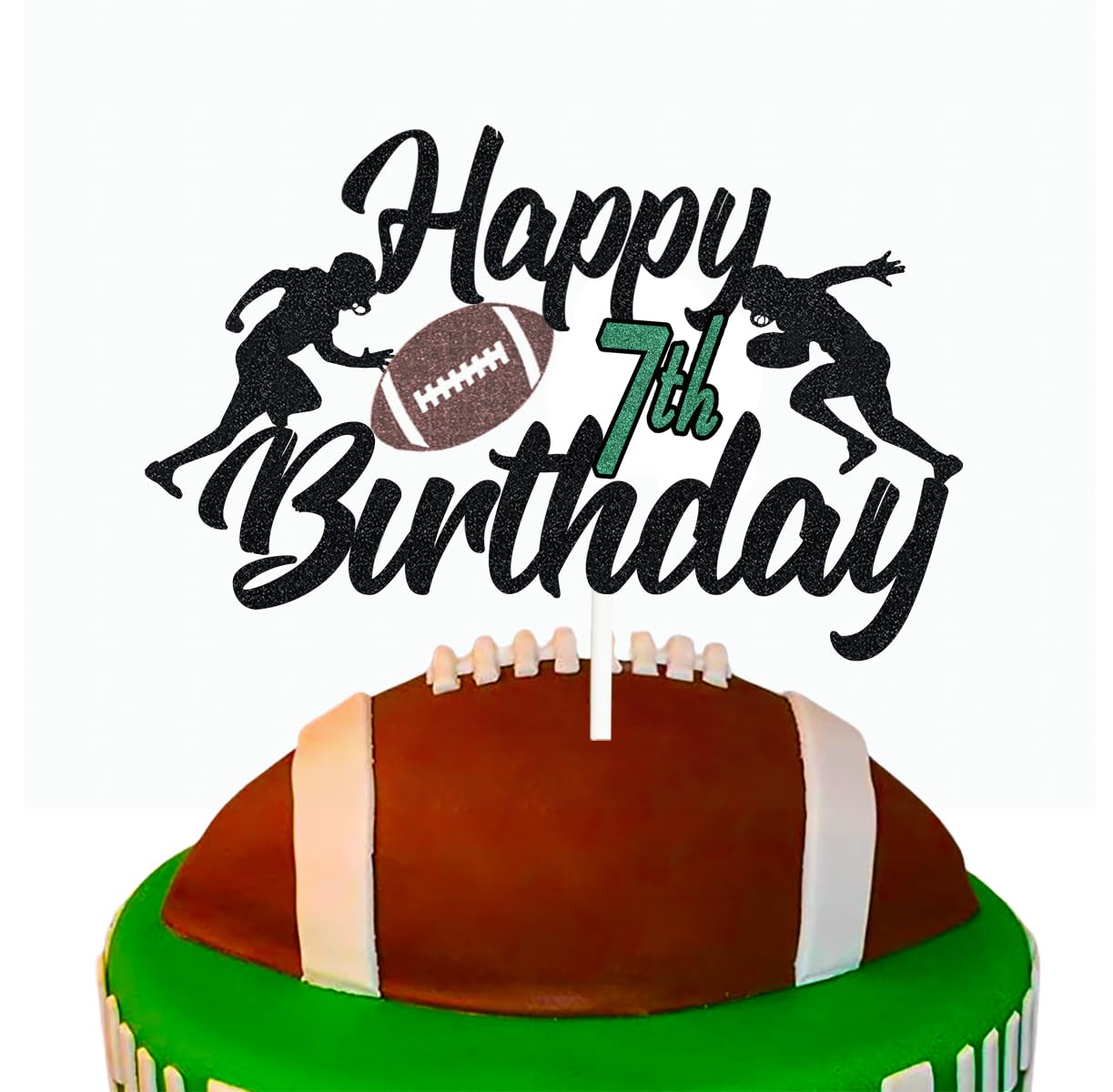 Snapklik.com : Happy 7th Birthday Football Cake Topper Seven Years Old ...