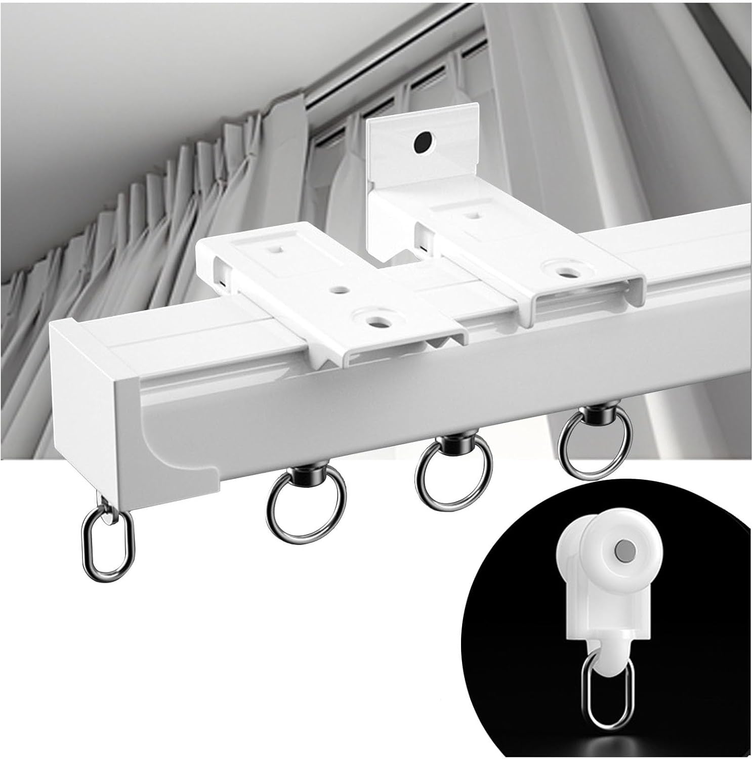 Amazon.com: Ceiling Curtain Track, Heavy-Duty Curtain Track Ceiling ...