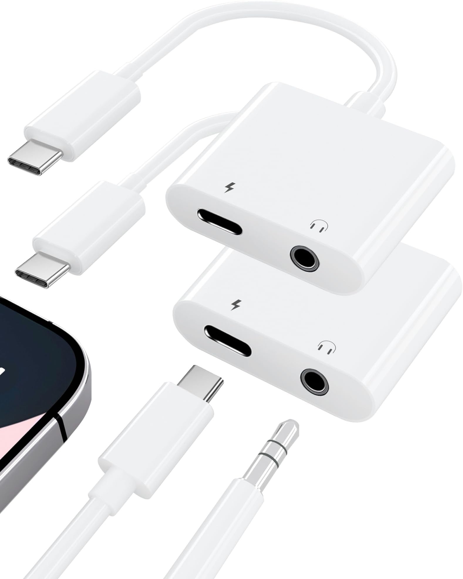Amazon.com: USB-C to 3.5mm Headphone Audio Jack Adapter, 2 Pack ...
