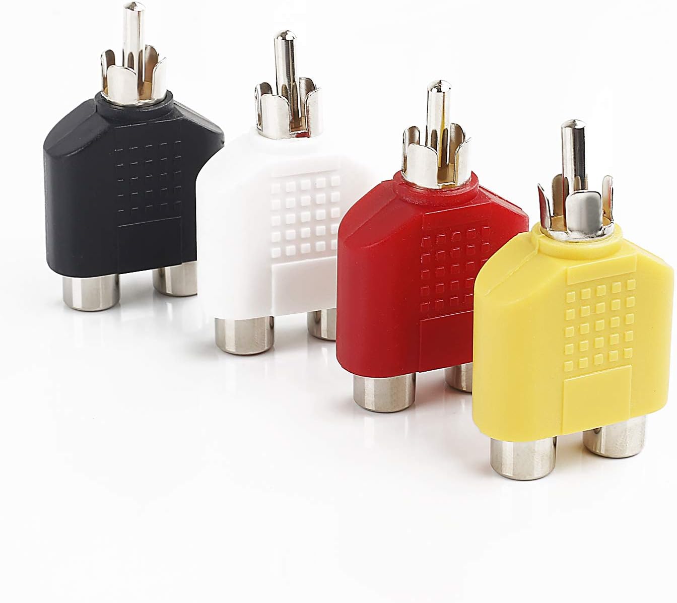 Amazon.com: 4PCS RCA Y-Splitters 2 Female to 1 Male Connector Adapter ...