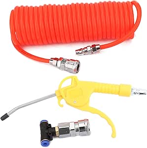 Air Blow Gun, ABS Air Blower Gun Dust Blower with 6m Spring Hose 3-Way ...