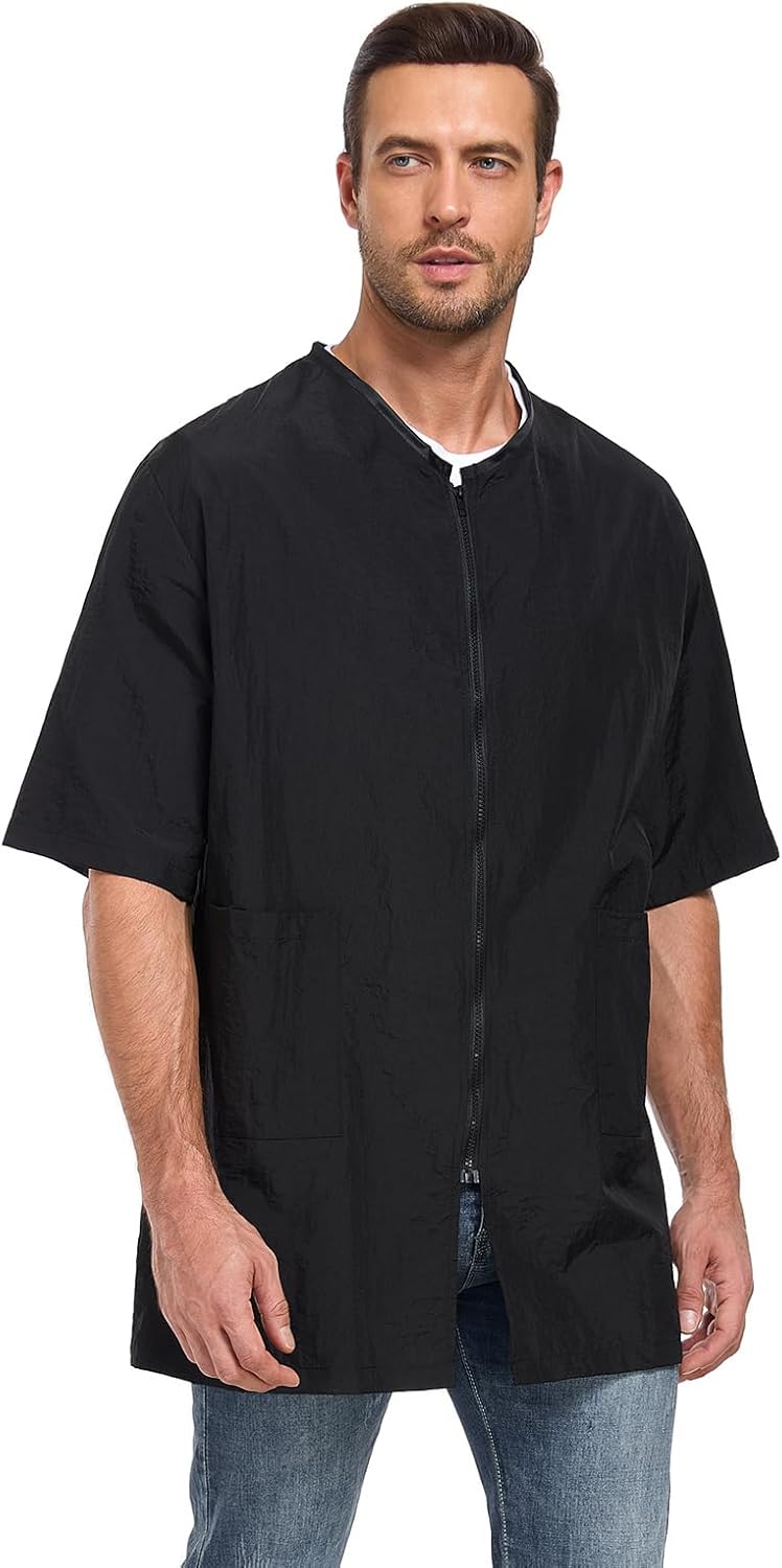 Amazon.com: PERFEHAIR Lightweight Barber Smock | Hair & Water Repellent ...