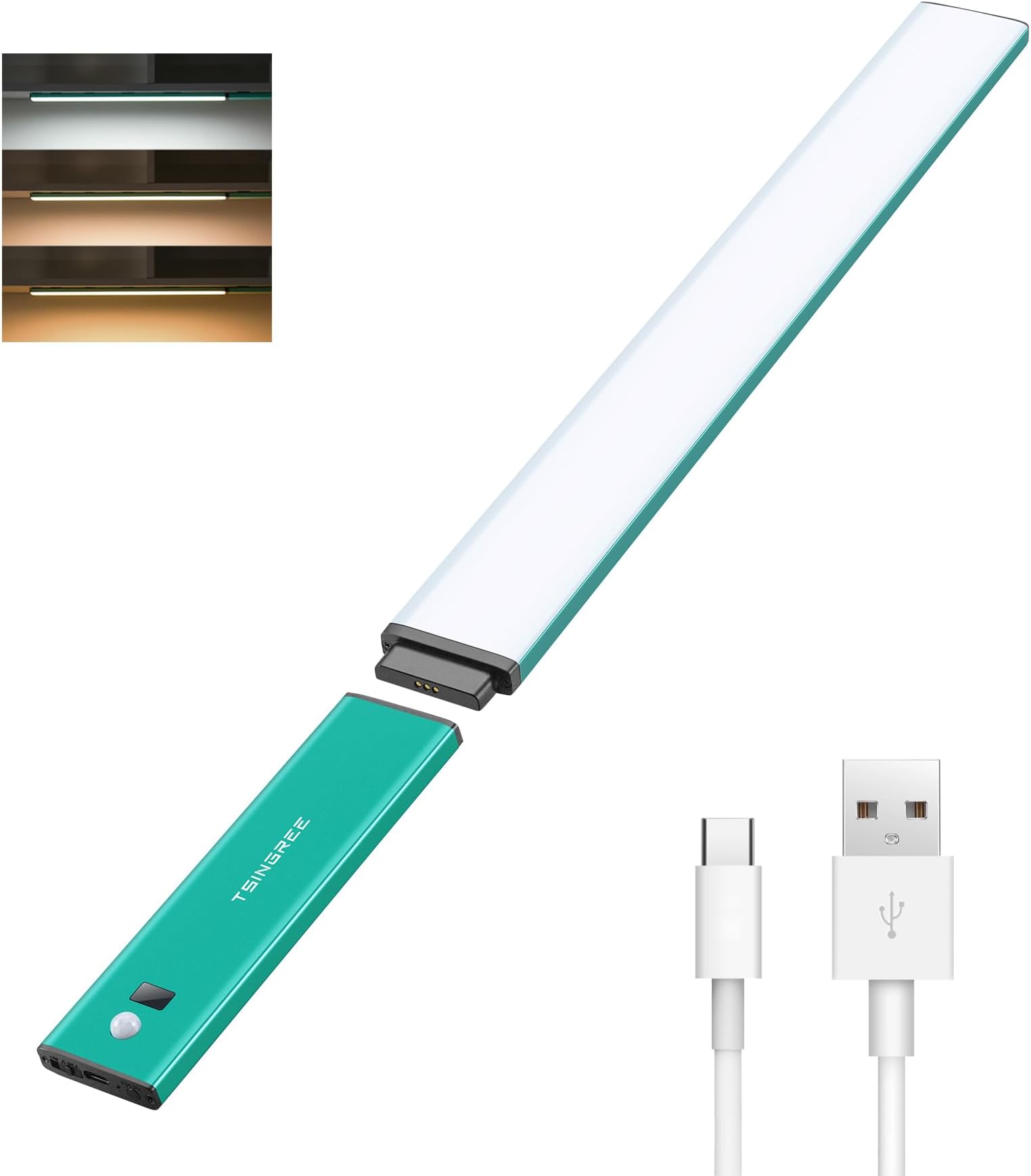 TSINGREE Motion Sensor Cabinet Lights, Hand Sweep and Hover, 3000mah Li ...