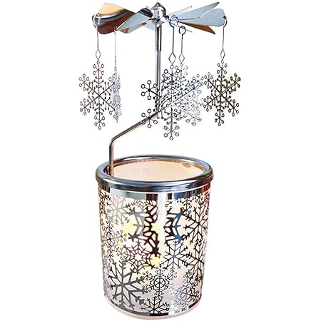 Amazon.com: Holibanna Rotating Candlestick Christmas Carousel Spinning ...