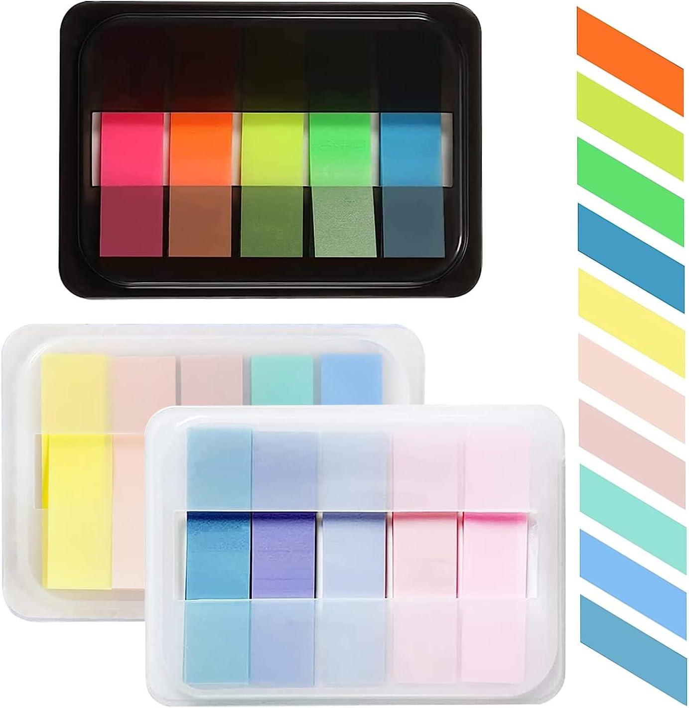 300 Pcs Transparent Sticky Tabs, Colored Page Markers, Book Annotation ...