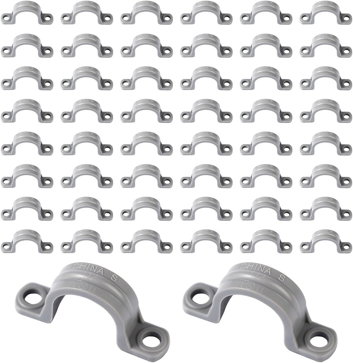 PVC Conduit Clamp PVC 2 Hole Straps Pipe Strap Plastic Conduit Strap ...