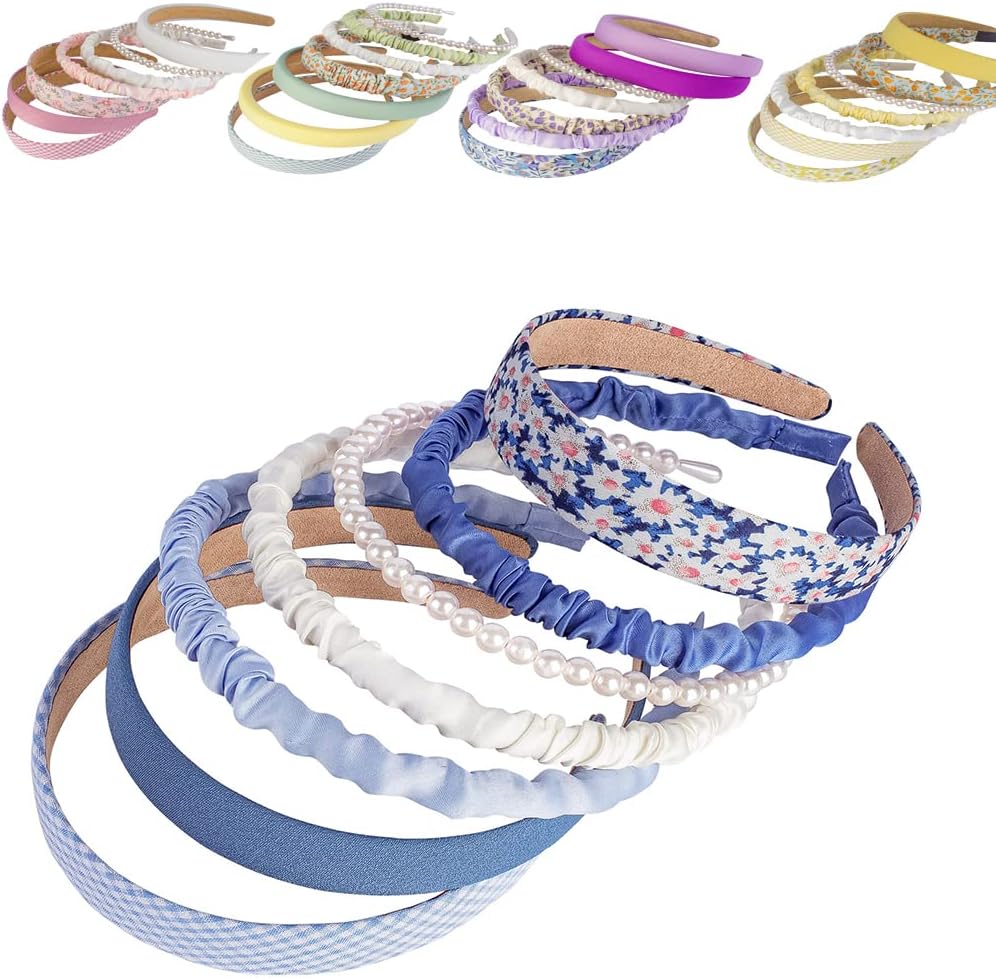 Amazon.com : Agirlvct Headbands for Women Girls, 7 Pack Non Slip Flower ...