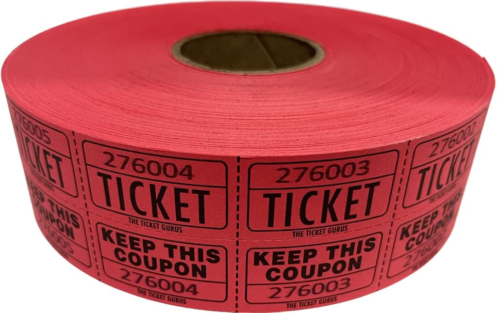 Amazon.com : The Ticket Gurus-Raffle Tickets - (4 Rolls of 2000 Double ...