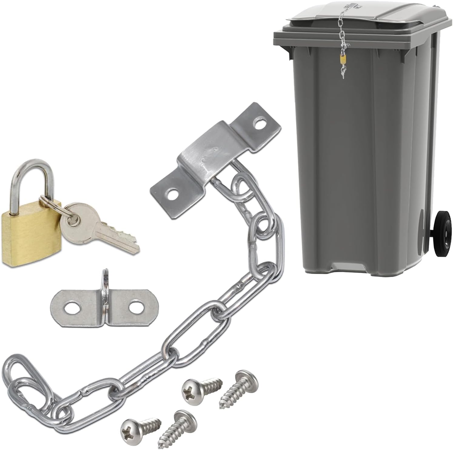Biffa Bin Wheelie Bin Lid Lock with Padlock, Quick & Easy Stop Thief ...