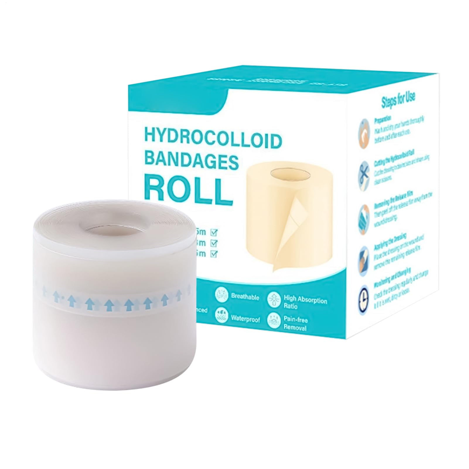 Hydrocolloid Roll 5cm Hydrocolloid Roll Tape Cuttable Medical Grade ...