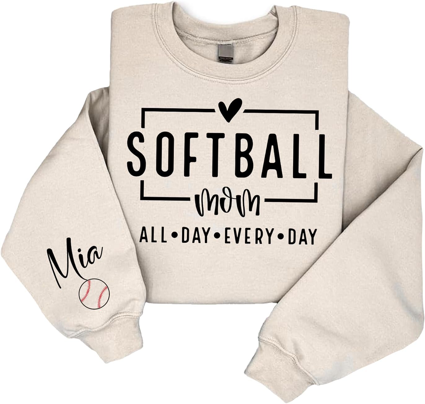 NAZENTI Personalized Softball Sweatshirt - Custom Softball Mom ...