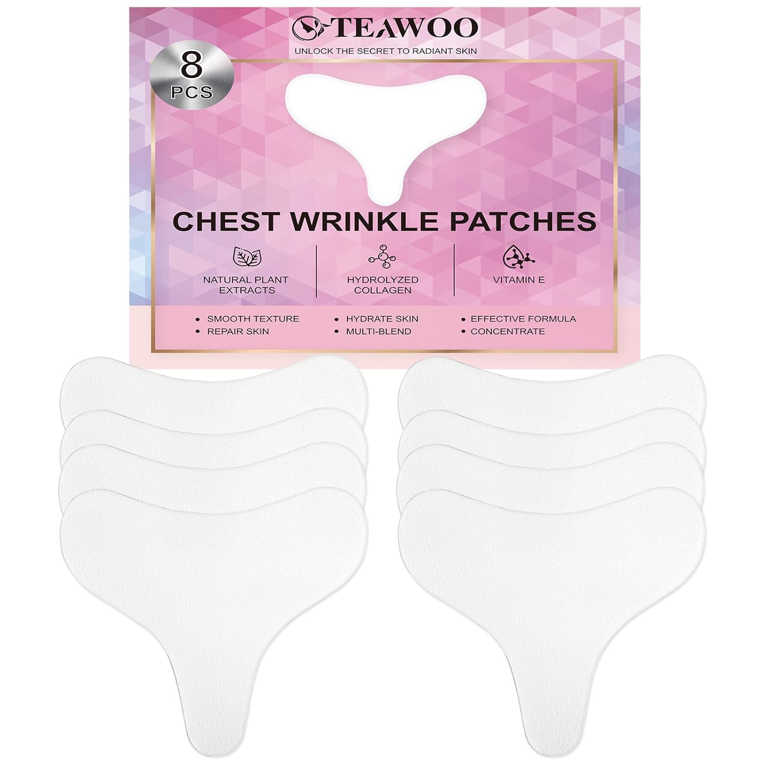 Amazon.com: TEWAOO 8PCS Gel Chest Wrinkle Patches, Collagen Anti ...