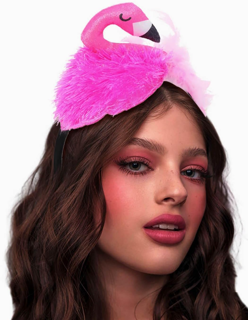 Amazon.com: Fdesigner Flamingo Headband Pink Feathr Hariband Animal ...
