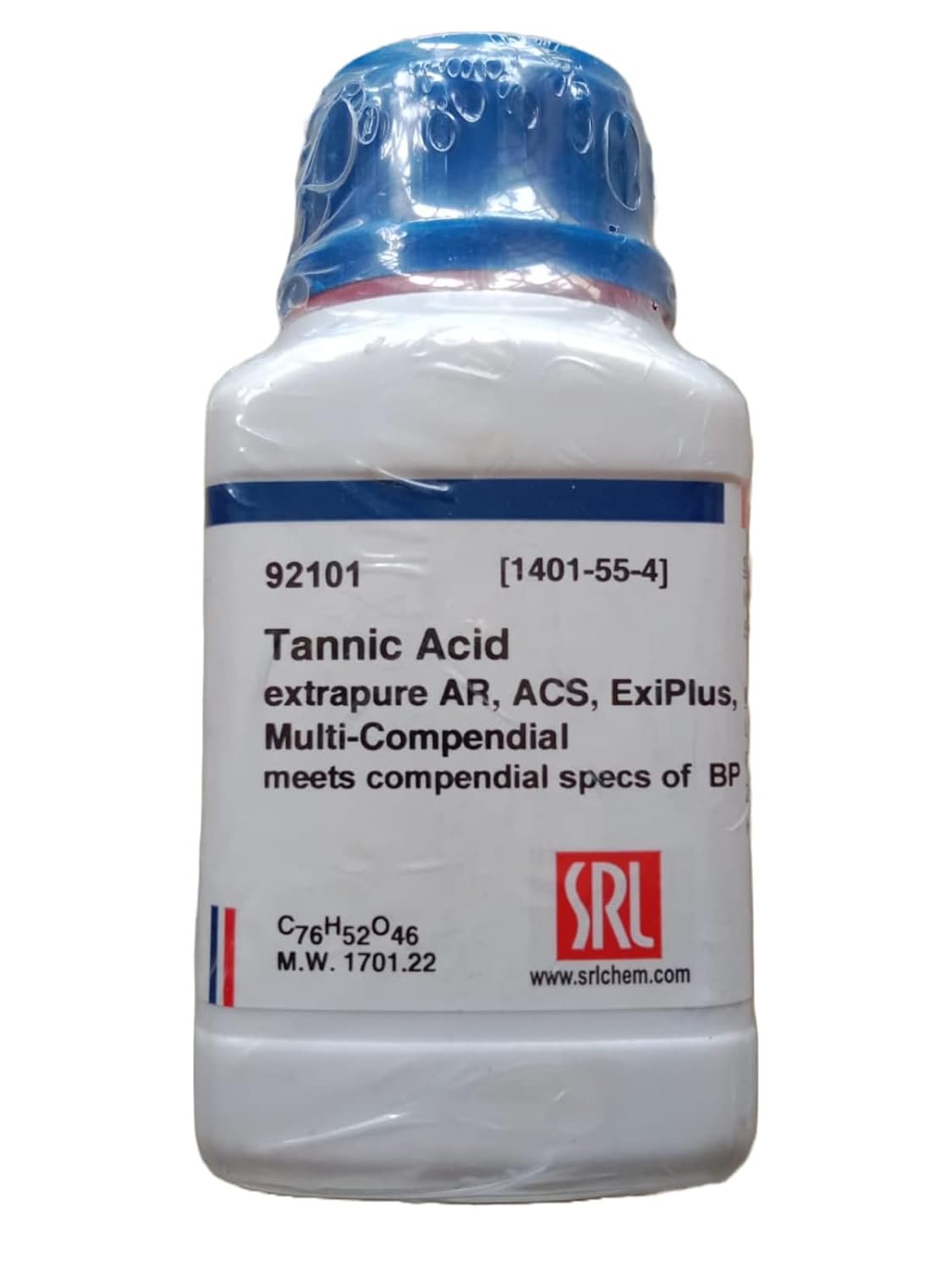 SRL Tannic Acid extrapure 100Gm AR, ACS, Grade, CAS 1401-55-4 ...