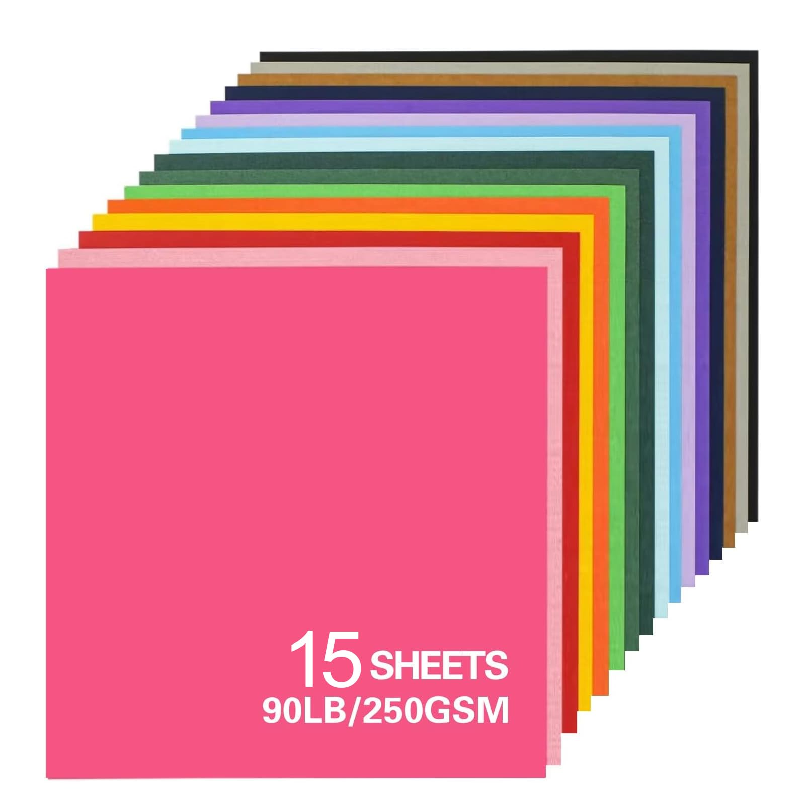 Snapklik.com : 12x12 Cardstock 15sheets Colored Cardstock Assorted 24 ...