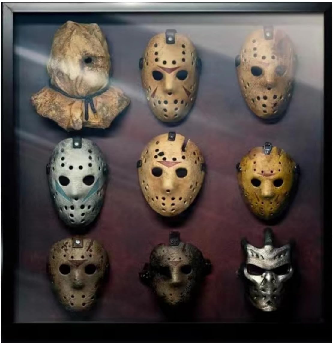 Amazon.com: Friday 13th Jason Voorhees Mask Collection In Shadow Box Frame,Friday The 13th ...