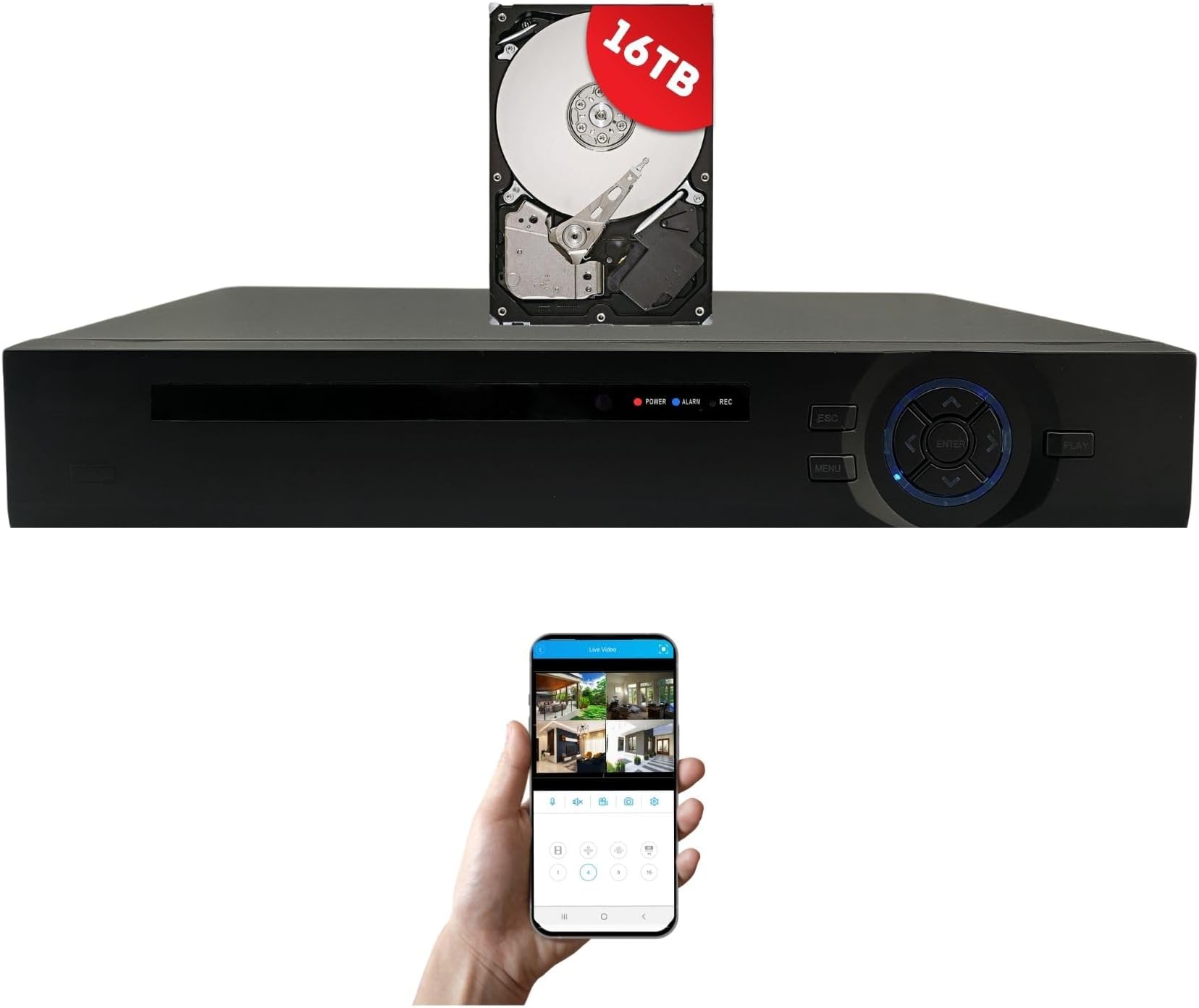 Amazon.com : Evertech 16 Channel Digital Video Recorder H.264 / h.265 ...