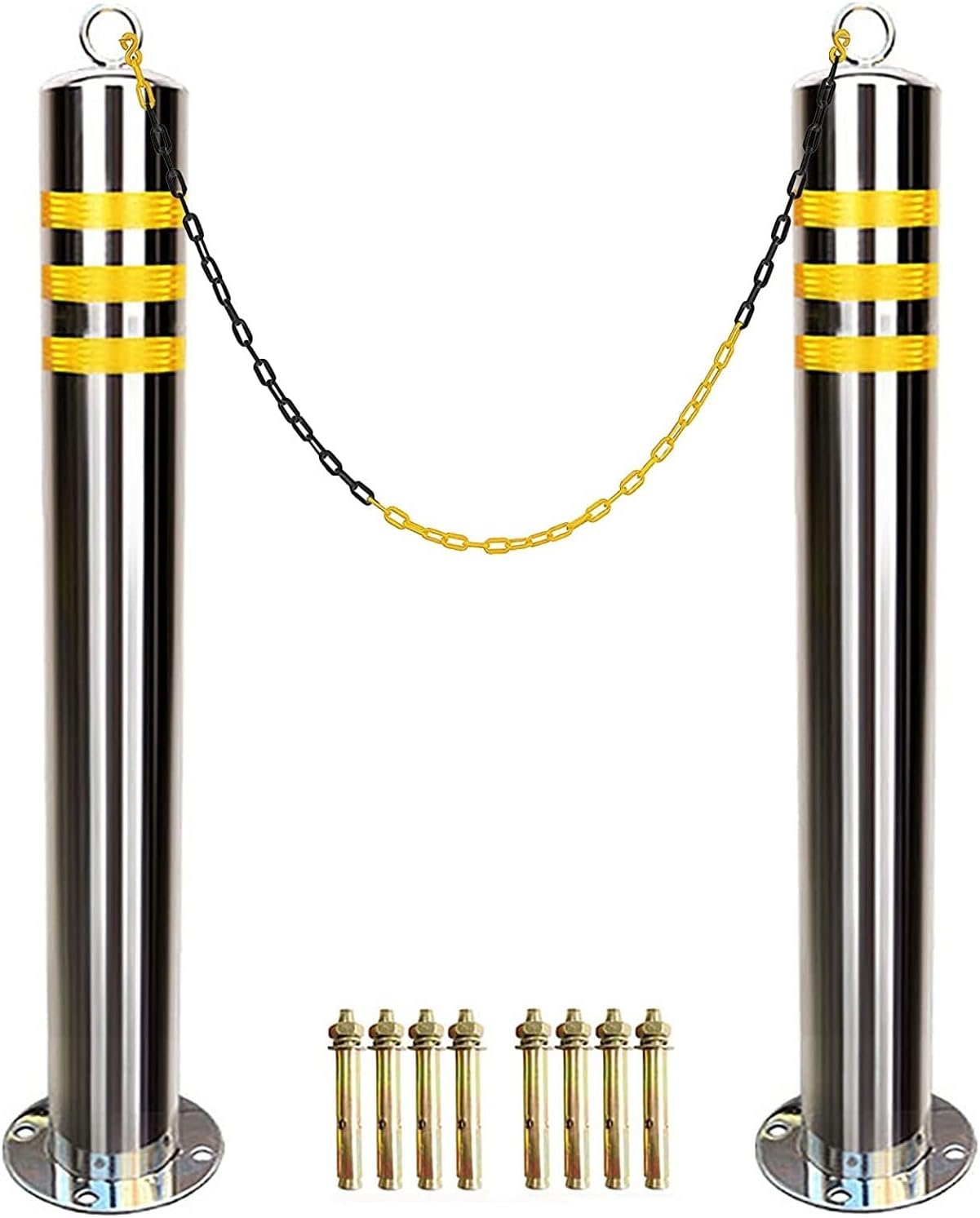 Amazon.com: FLEAGE Security Parking Bollard Post 2PCS Driveway Barrier ...