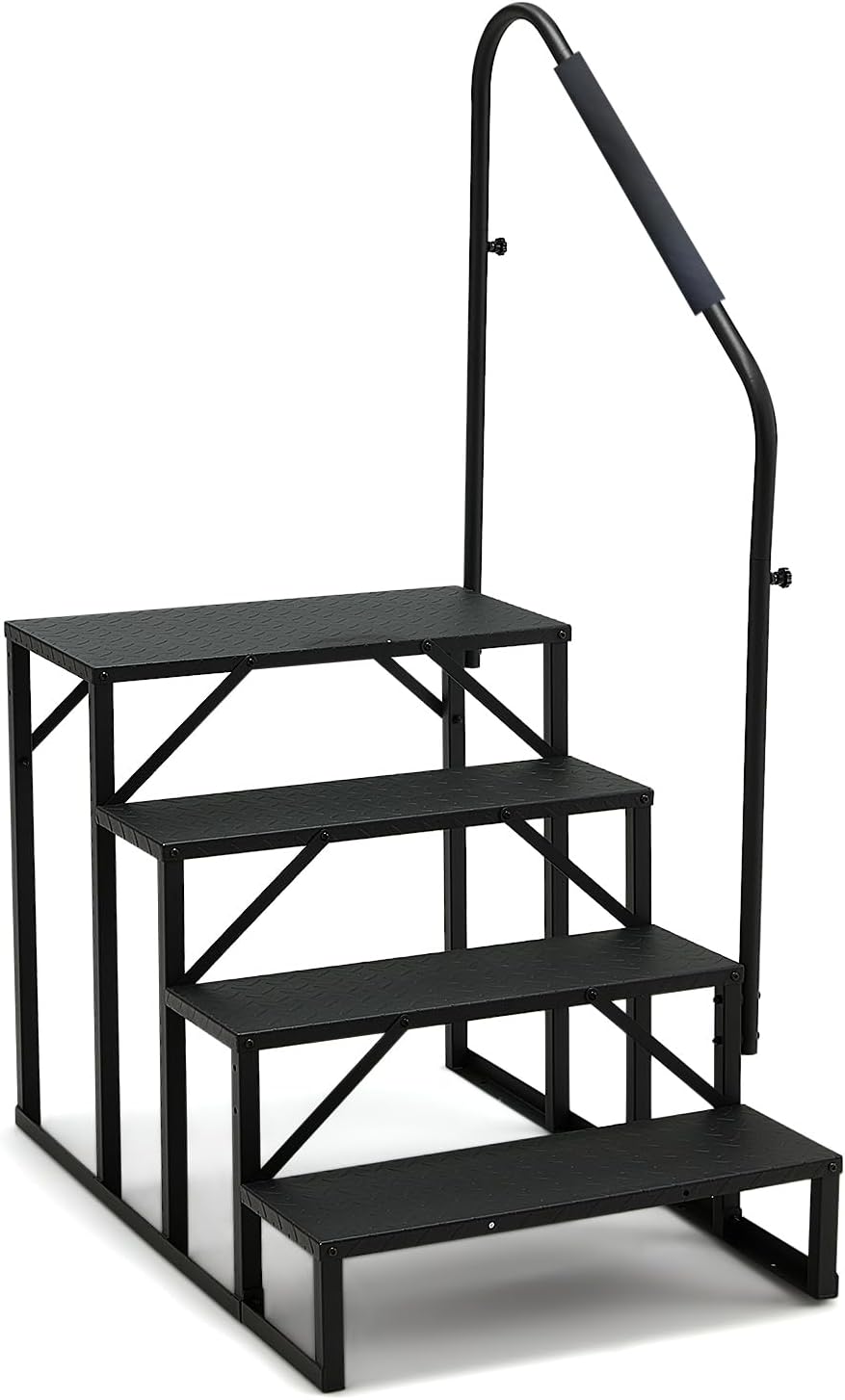 Amazon.com: HomiShare RV Steps with Handrail, 4 Steps Outdoor RV Step ...