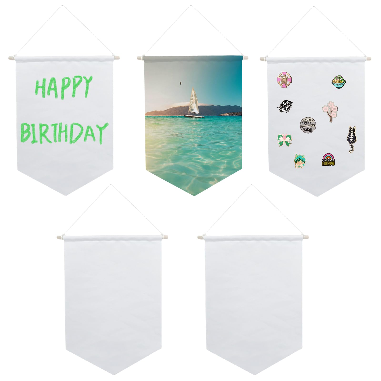 Amazon.com: Wall Hanging Canvas Banners, 5 Pack Sublimation Blank ...