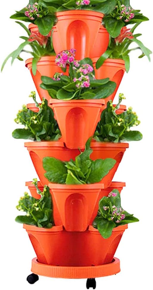 Amazon.com : WAQIA HOUSE Set of 7 Vertical Gardening Planter Stackable ...