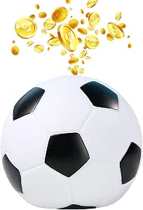 Amazon.com : Piggy Bank for Boys, Large Soccer Coin Bank, Unbreakable ...