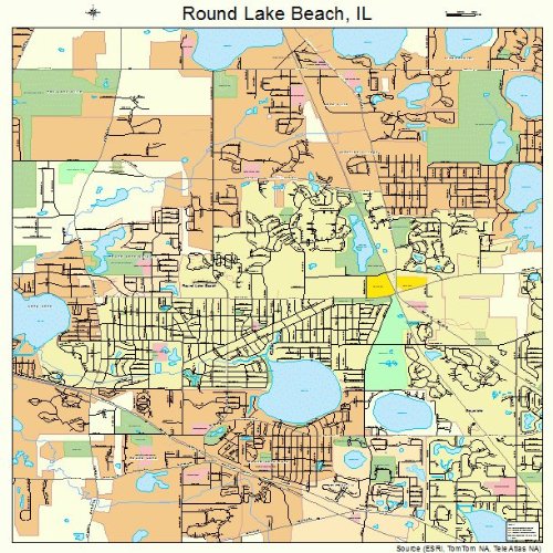 Amazon.com: Large Street & Road Map of Round Lake Beach, Illinois IL ...