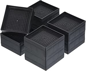 Amazon.com: uxcell Bed Risers 4Pcs, 3 Inch Furniture Risers Square ...
