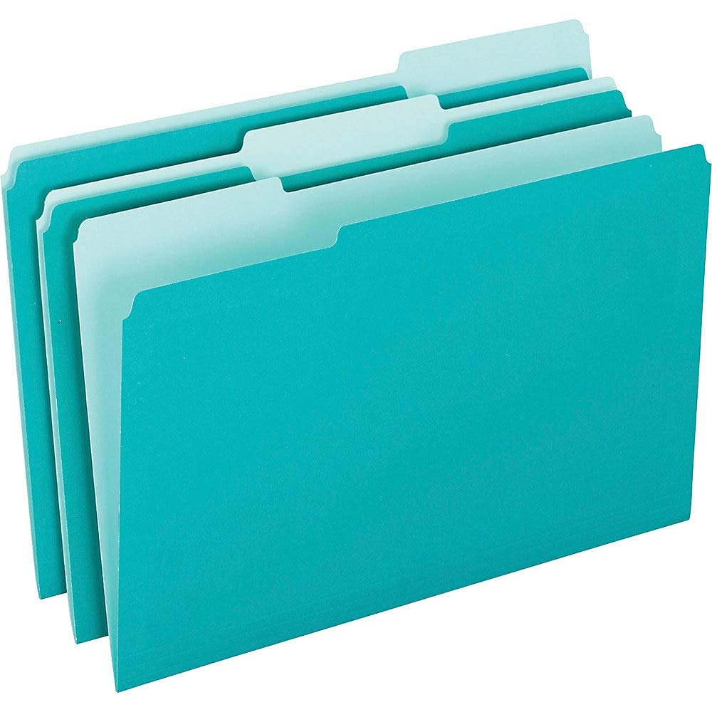 Amazon.com : Pendaflex File Folders, Aqua (PFX421013AQU), Letter ...