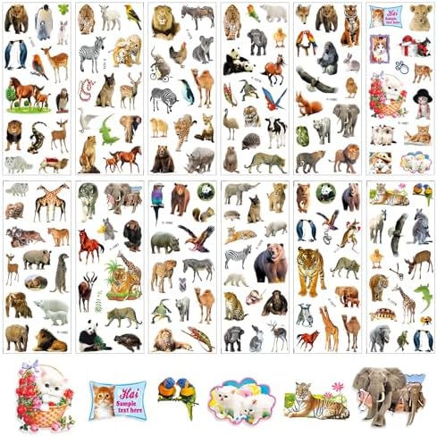 50pcs Realistic Animal Stickers, African Wildlife Stickers Waterproof ...