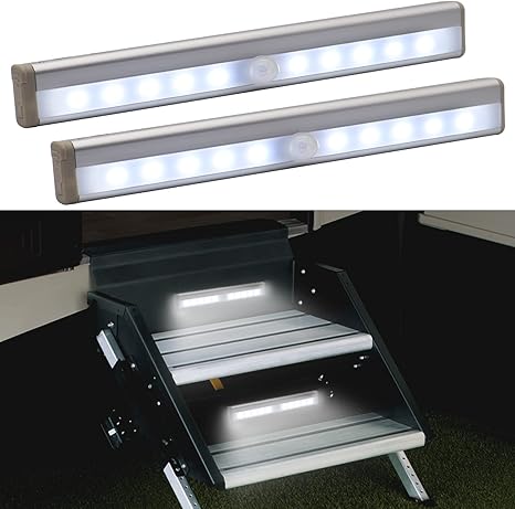 CCBASEBALL Motion Activated RV Step Lights, 10 LED Battery Operated ...