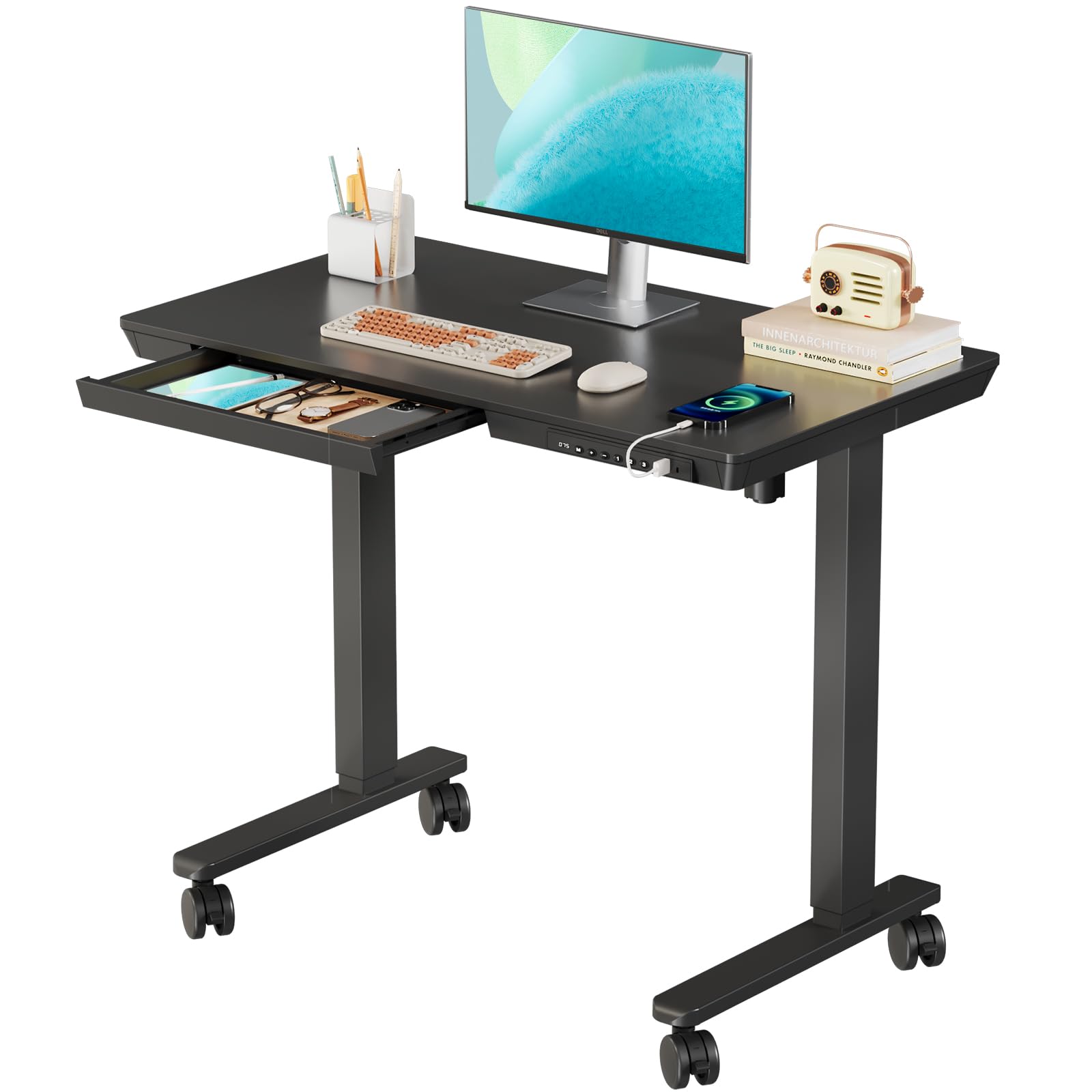 Amazon.com: JYLH JOYSEEKER Small Standing Desk with Drawer, 35" x 20 ...