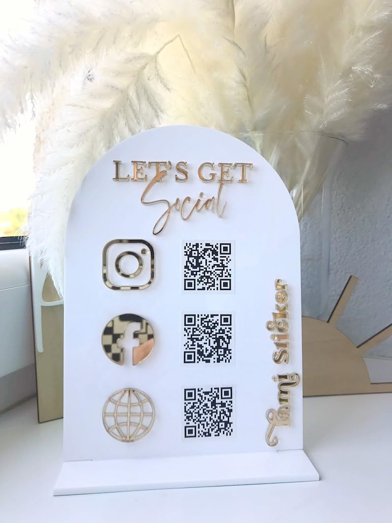 Qalb Acrylic | Signage Scanner Stand Social QR Stand For Boutique ...