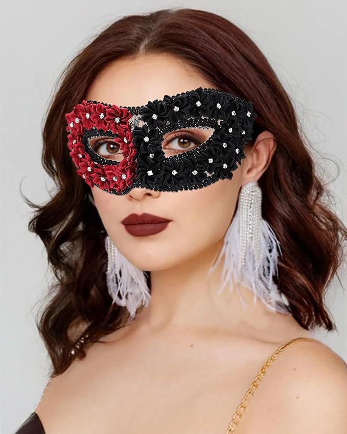Amazon.com: Campsis Masquerade Mask Rhinestone Masquerade Ball Masks ...