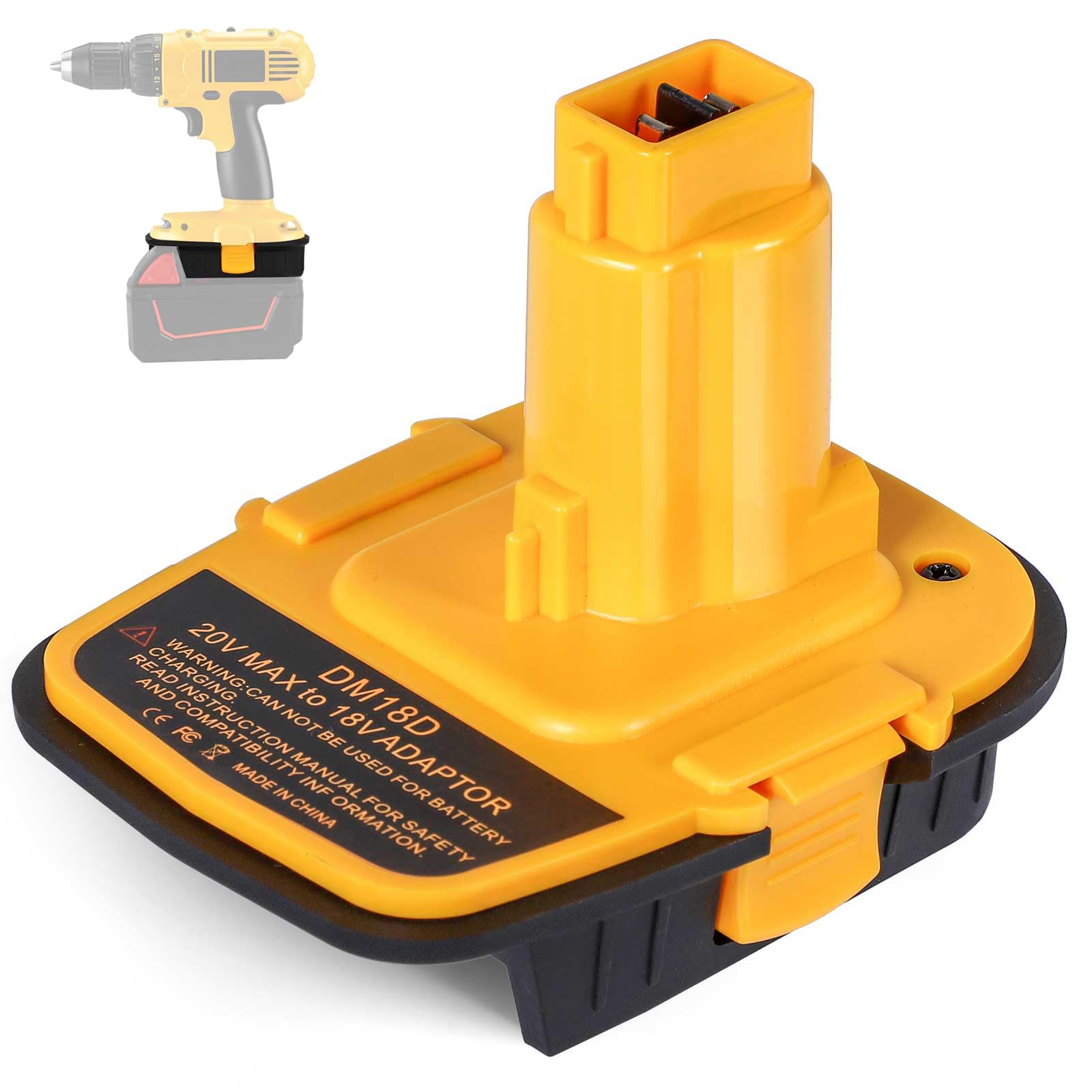 Amazon.com: DM18D Adapter for Dewalt 18V to 20V Battery, Upgraded for ...