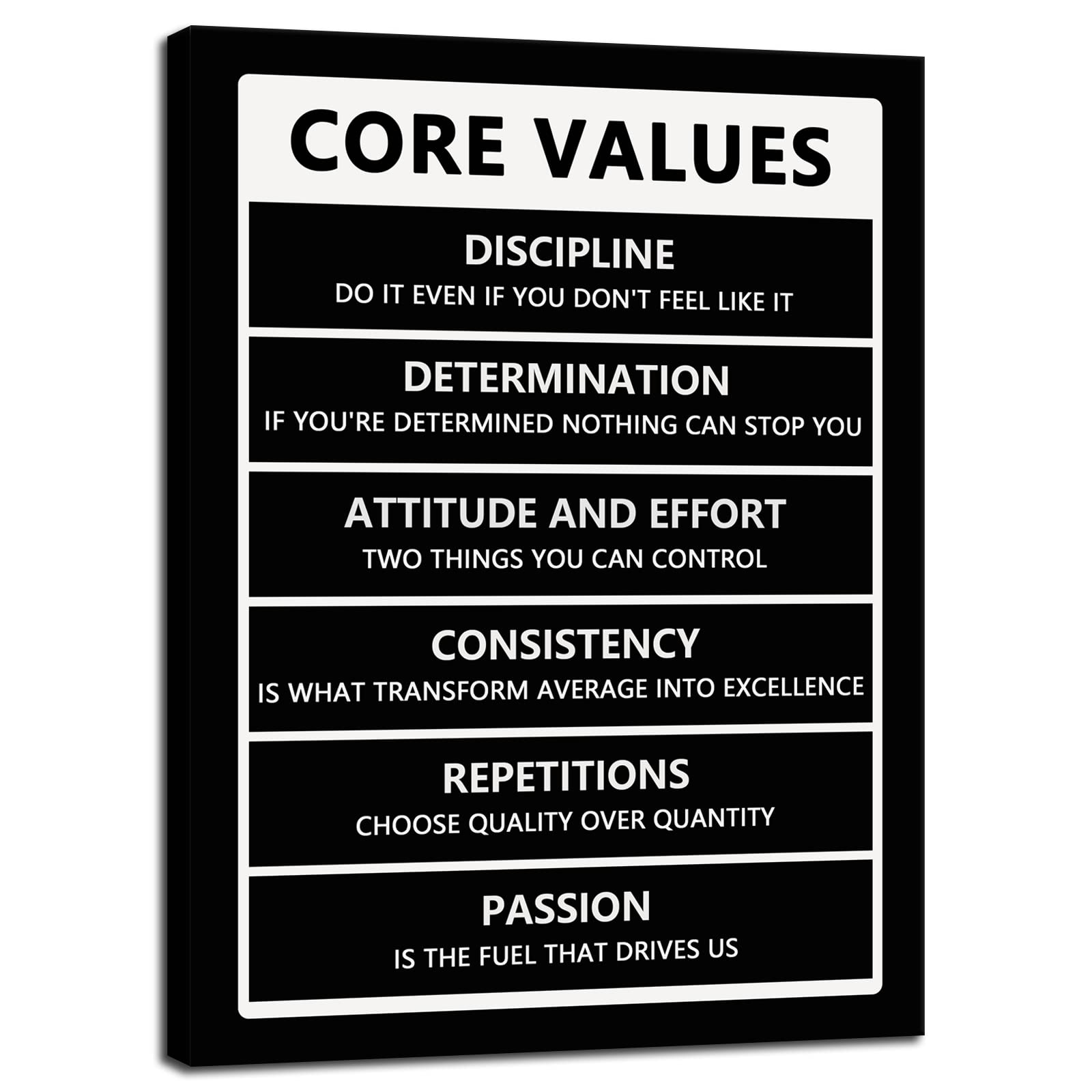 Amazon.com: Motivational Canvas Wall Art Inspiring Core Values Poster ...