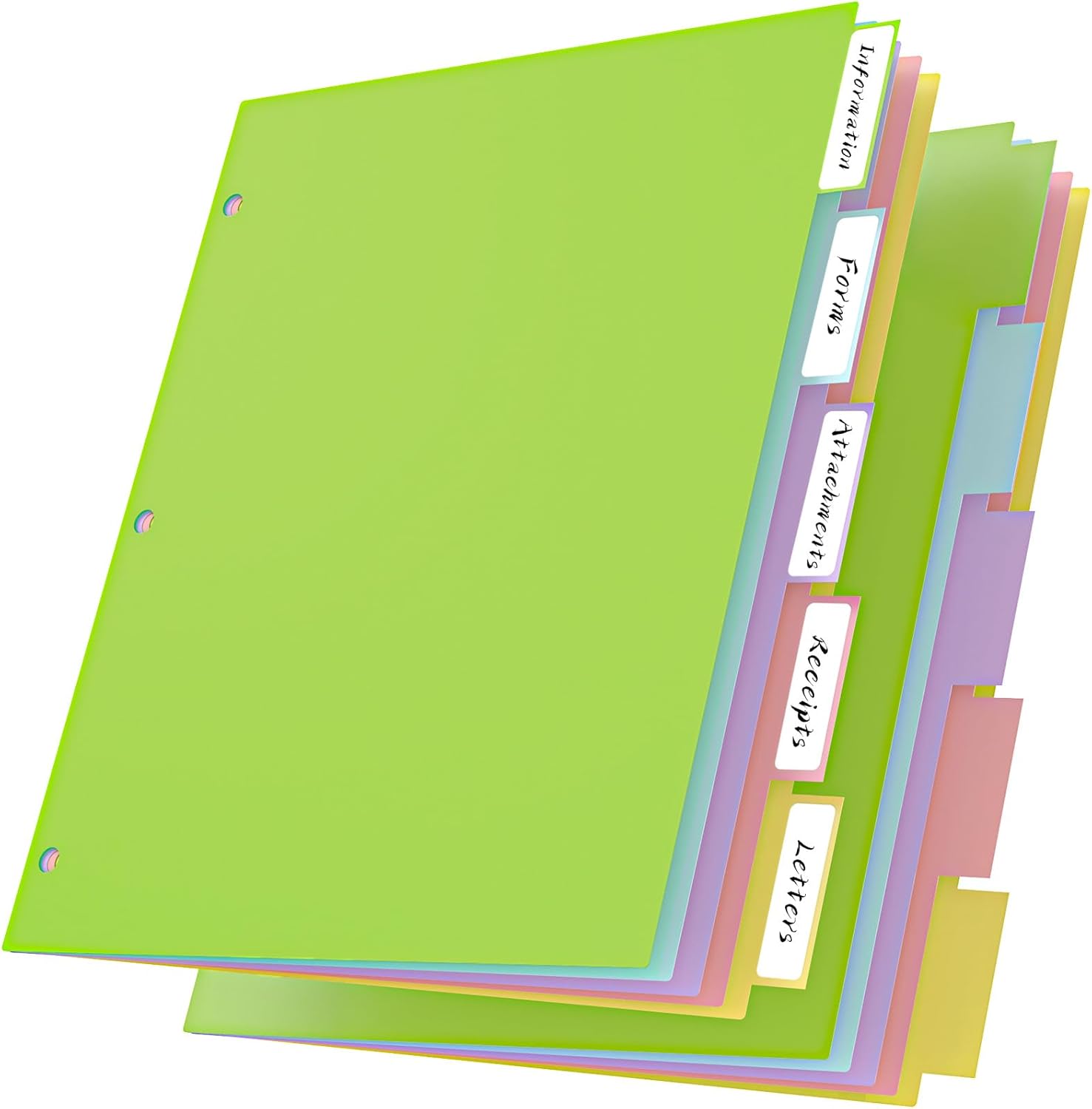 Amazon.com : HABGP 10Pcs/2 Set 5 Tab Dividers for 3 Ring Binder, 10 Pcs ...