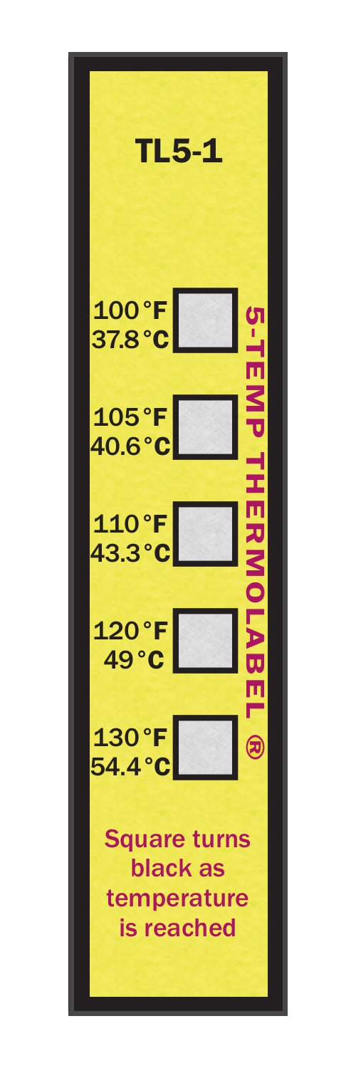 Amazon.com: 5-Temp Thermolabel 100-130°F Temperature Label Pack of 16 ...
