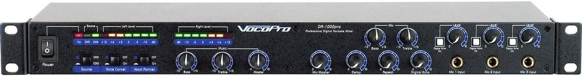 VocoPro DA-1000 Pro. Mezclador profesional digital de ecos con 3 ...