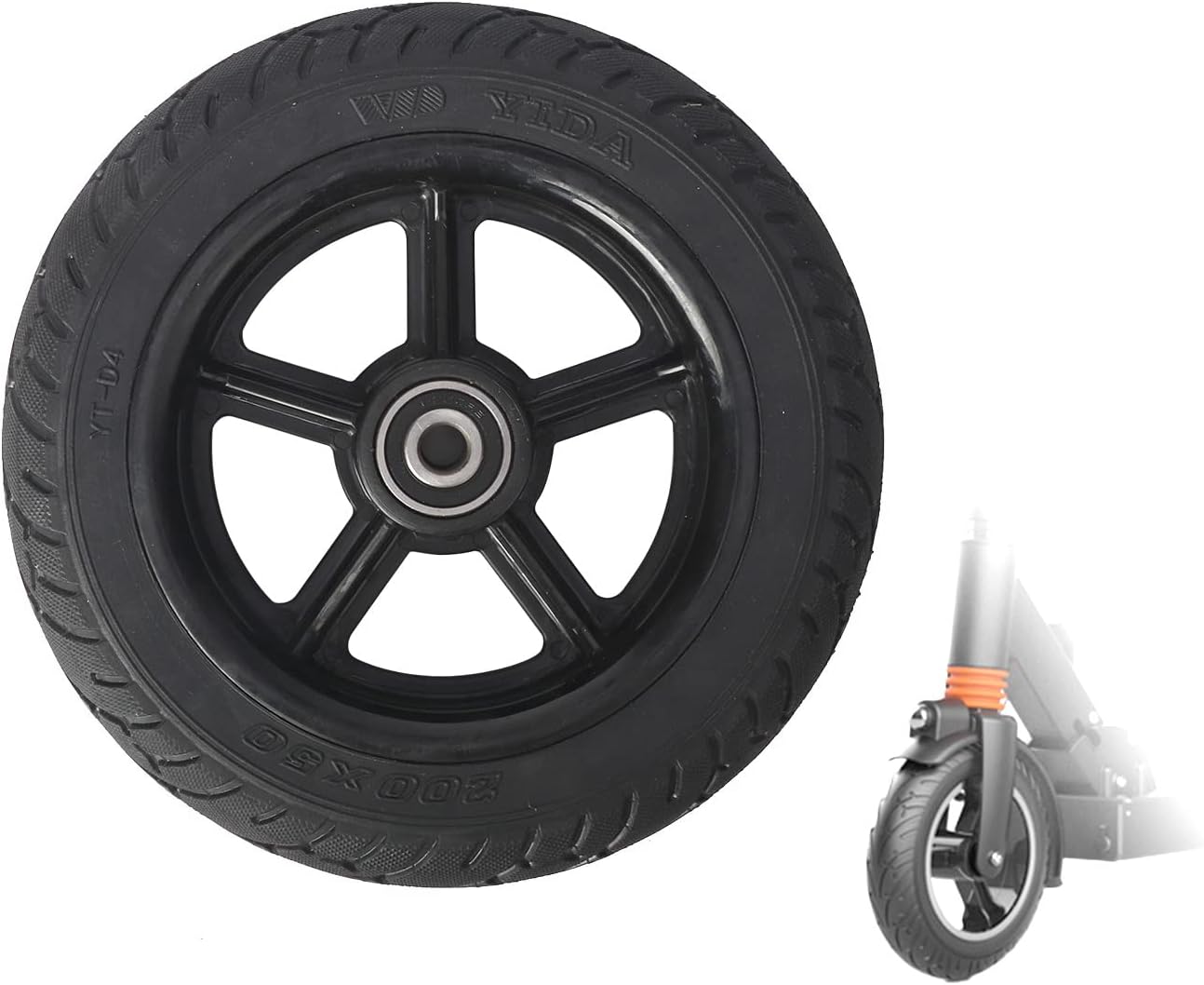 aleawol 8 inch Electric Scooter Solid Wheel, 200x50 Front Electric ...