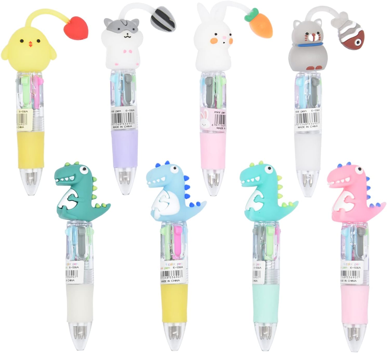 Amazon.com: Ranvi 8 Cute Animal Ballpoint Pens, 4 in 1 Retractable ...